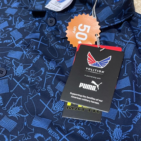 Puma | Shirts | Puma Volition America Folds Of Honor Golf Polo Size ...